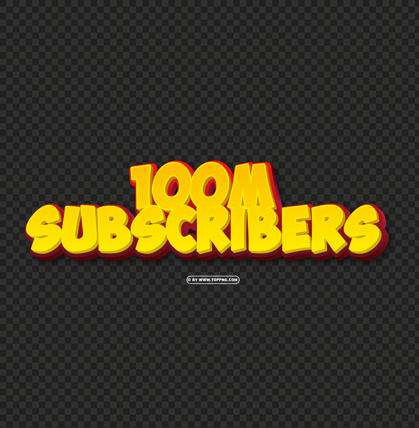 Free download | HD PNG 100 million subscribers yellow and red 3d text ...