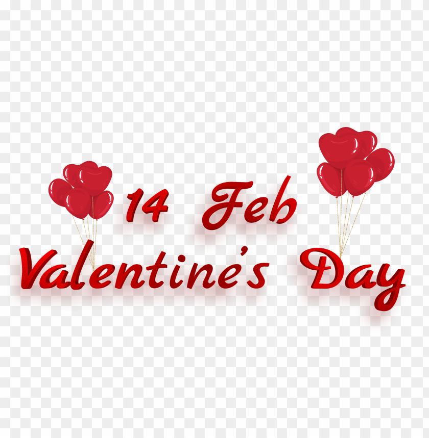 Hd 14 Feb Valentines Day Red Text Png Image cutout PNG & clipart images | TOPpng