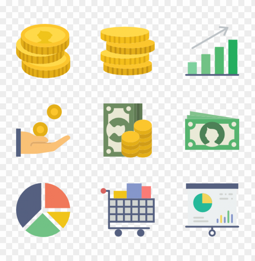 Free download | HD PNG financial growth business icons set | TOPpng