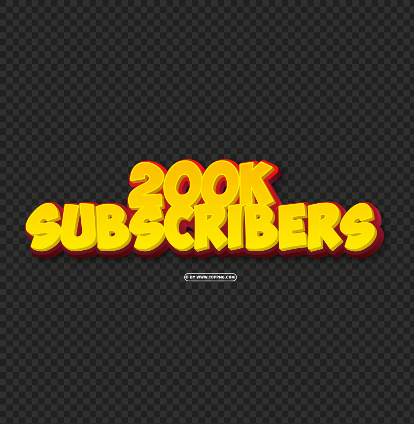 Free download | HD PNG 200k subscribers yellow and red 3d text effect ...