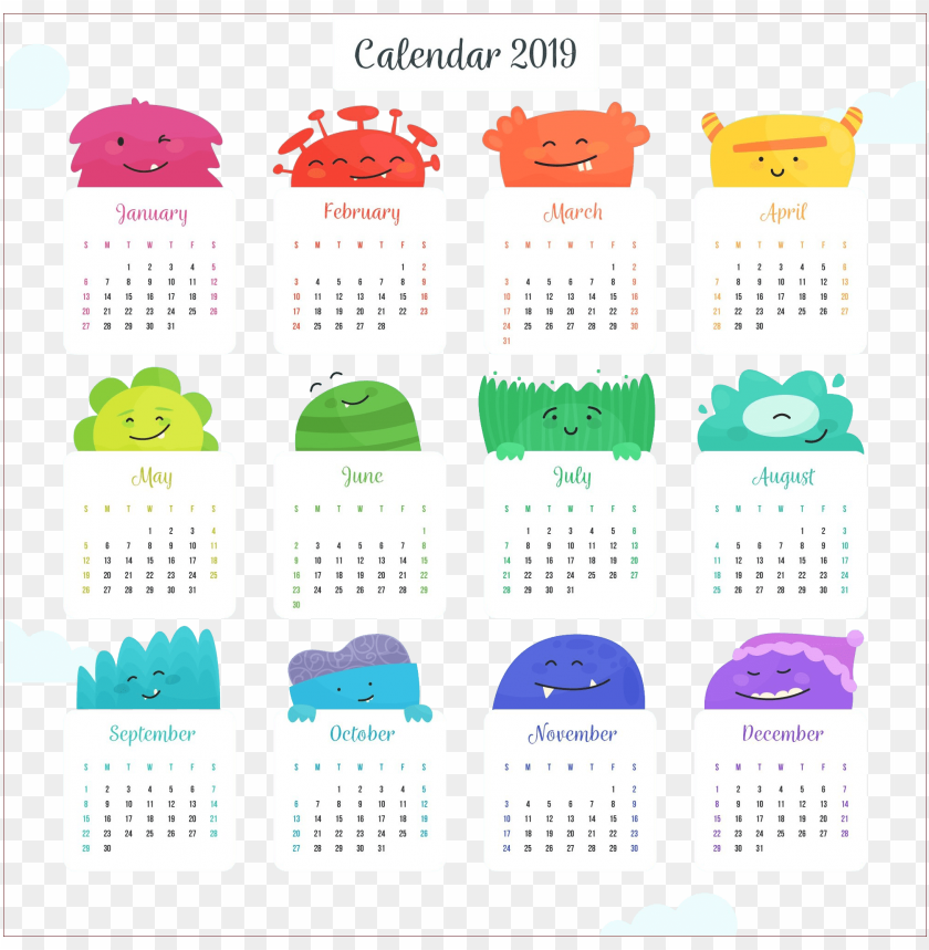 Free download | HD PNG 2019 calendar for kids png png images background ...