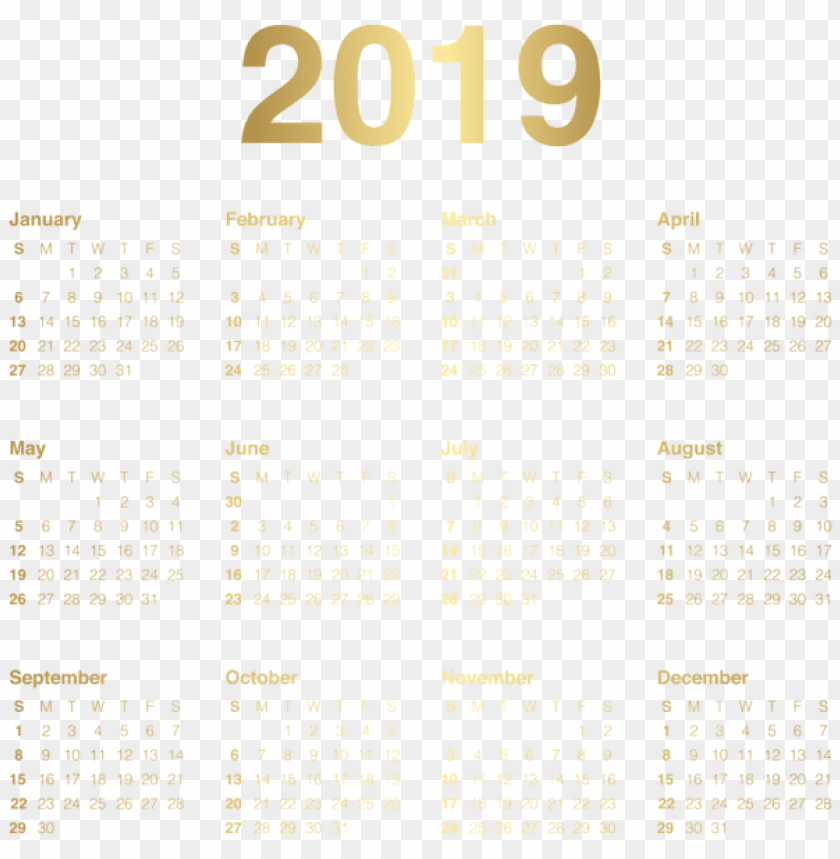Free download | HD PNG 2019 transparent calendar gold PNG Images 41655 ...