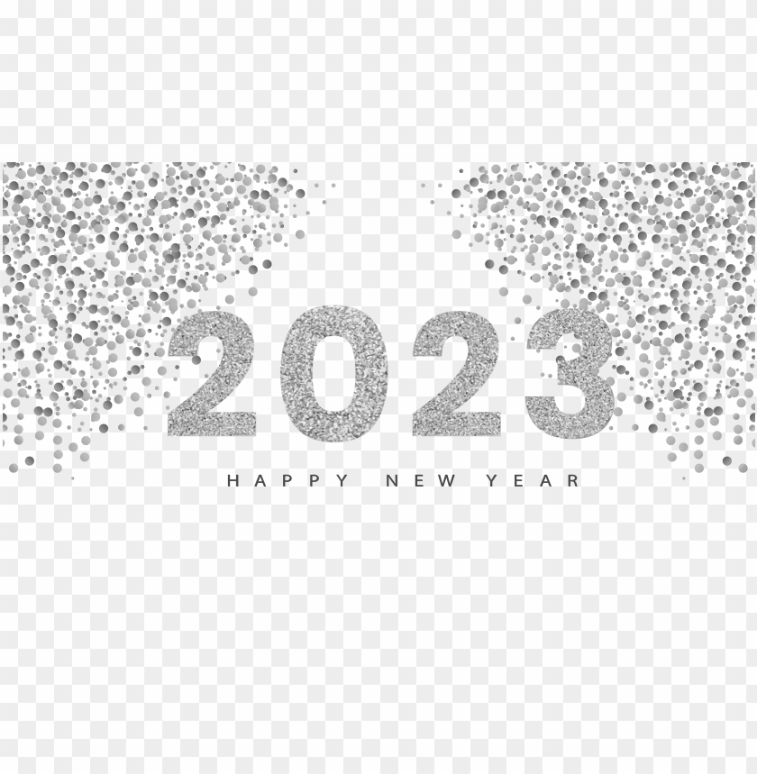 Free download | HD PNG 2023 happy new year silver glitter design with confetti hd png - Image ID ...