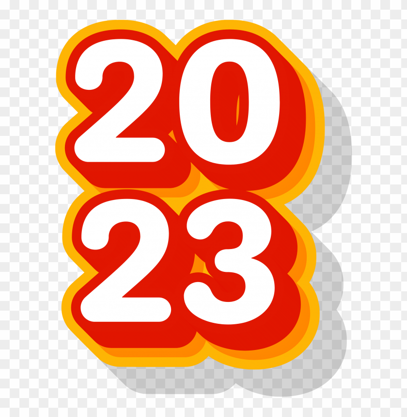 Free download | HD PNG 2023 red yellow text 3d sticker png free ...