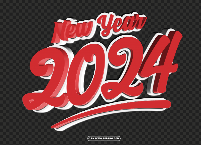 Free download | HD PNG 2024 red text new year hd png - Image ID 489487 ...