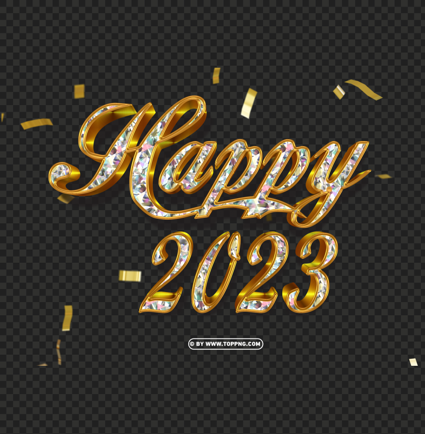 Free download | HD PNG 3d diamond happy 2023 with confetti streamers ...