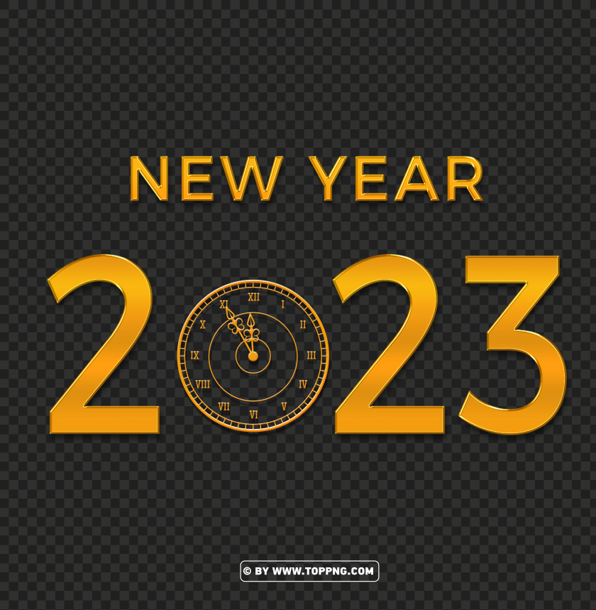 Free download | HD PNG 3d new years 2023 gold eve clock png - Image ID ...