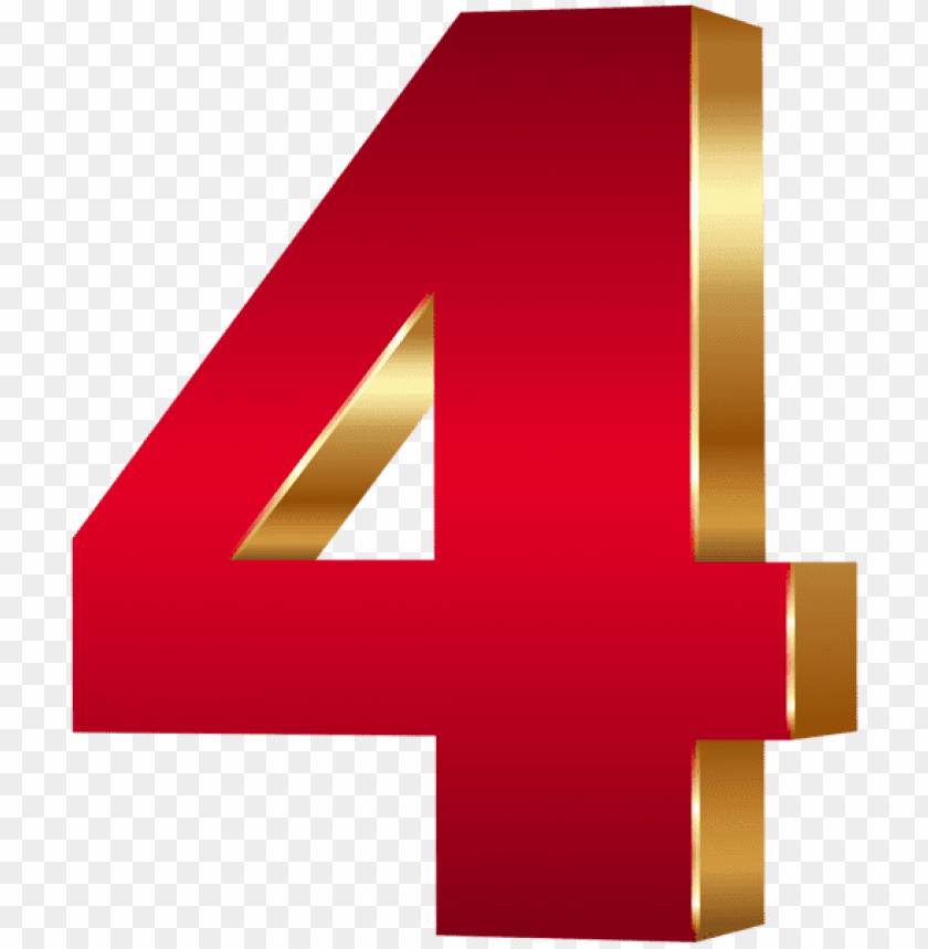 Free download | HD PNG 3d number four red gold clipart png photo ...