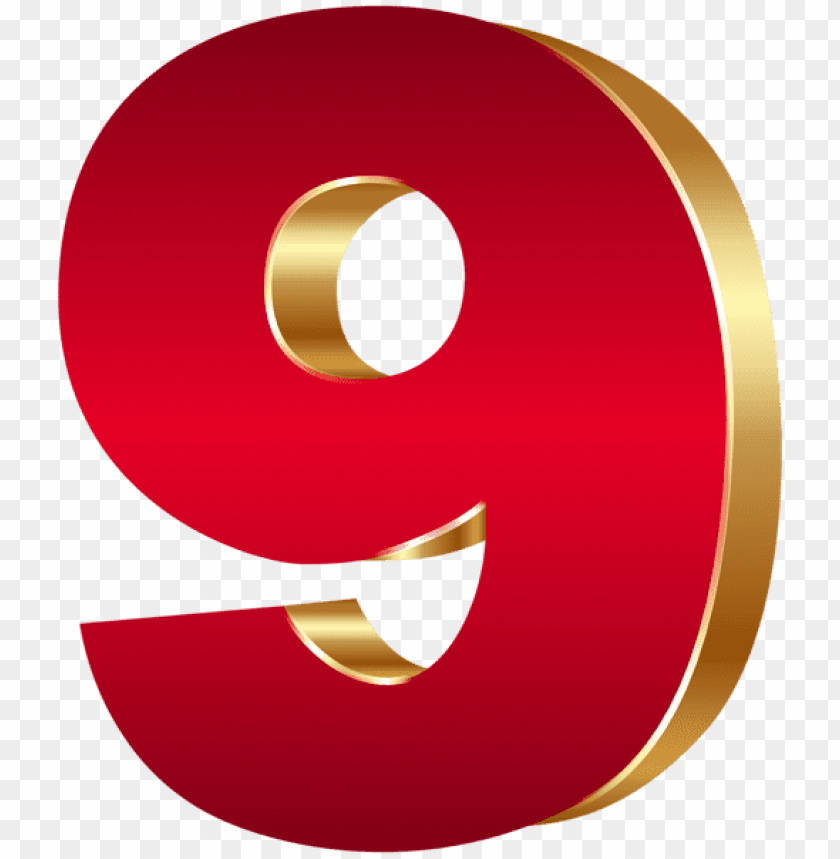 Free download | HD PNG 3d number nine red gold clipart png photo ...