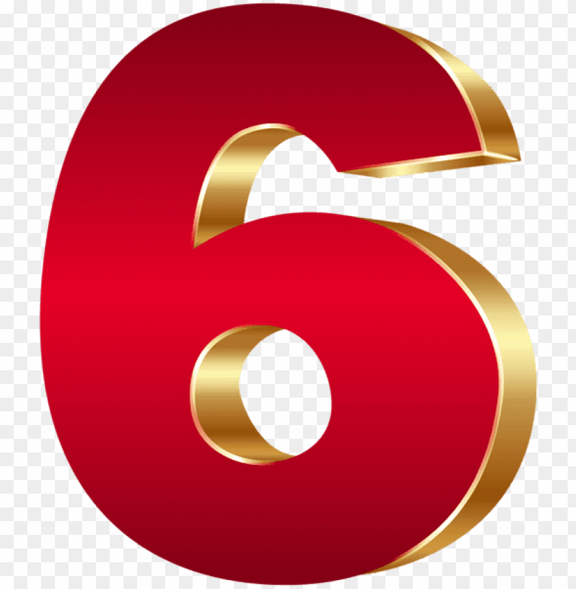 Free download | HD PNG 3d number six red gold clipart png photo - 50126 ...