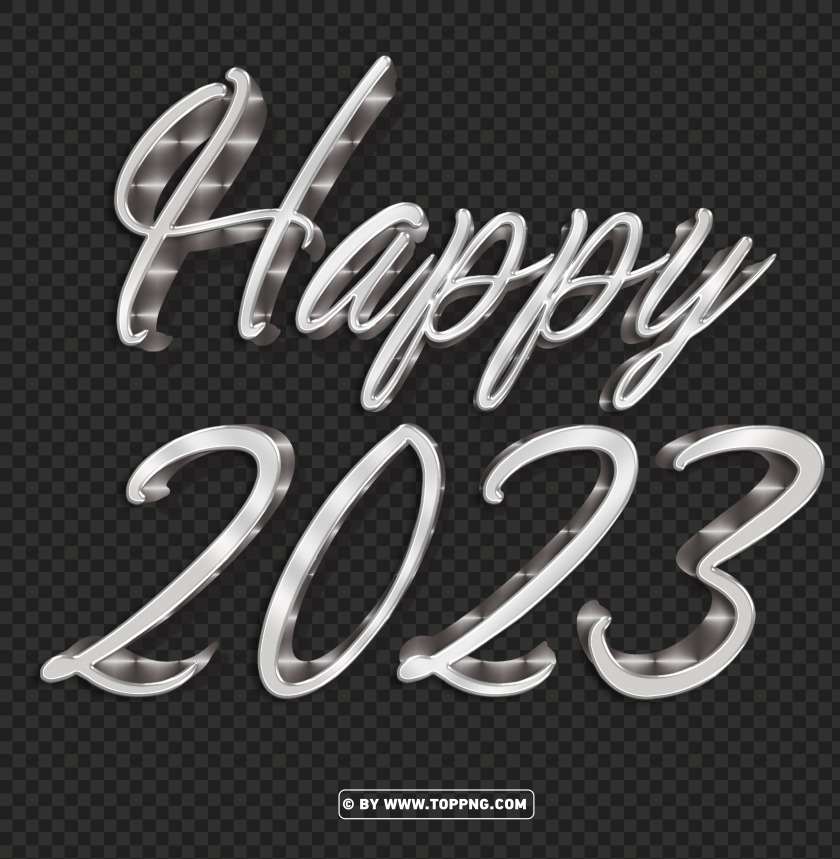 Free download | HD PNG 3d silver happy 2023 new year png background ...