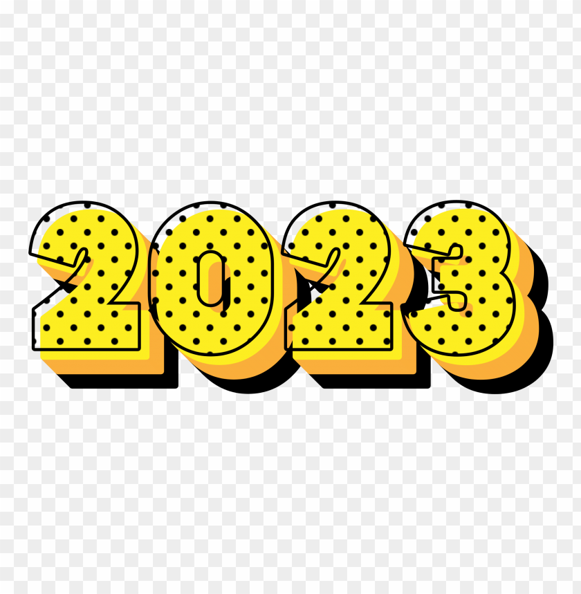 Free download | HD PNG 3d text style yellow and black black dots 2023 ...