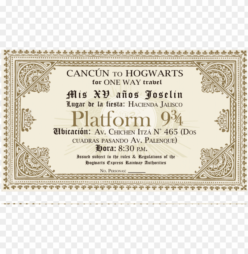 Blank Harry Potter Ticket Template