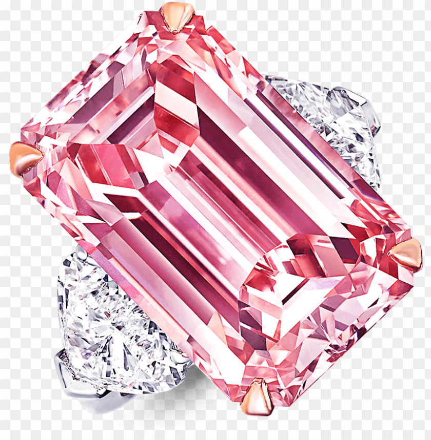 Free download | HD PNG a graff emerald cut pink diamond ring with heart ...