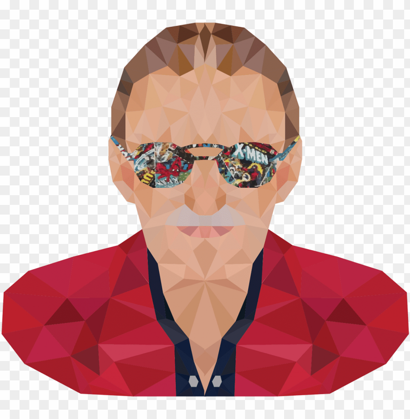 Free download | HD PNG a low poly illustration of the talented stan lee ...