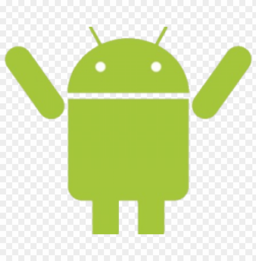 Free download | HD PNG green android mascot with raised arms | TOPpng