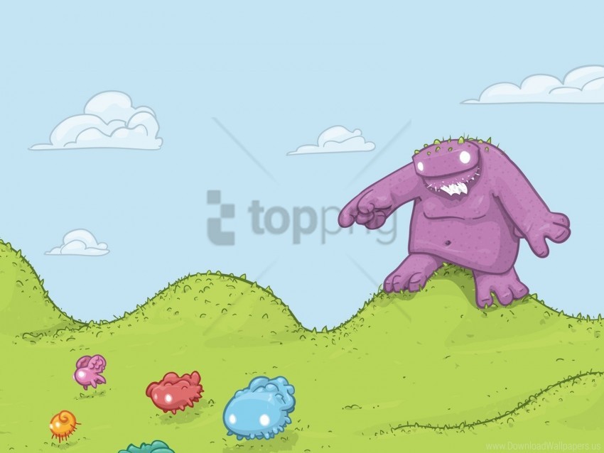Free download | HD PNG animals colorful grass monster vector wallpaper ...