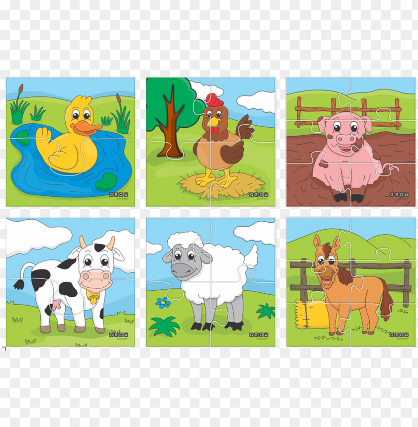 Free download | HD PNG animals farm puzzle cartoo PNG transparent with ...