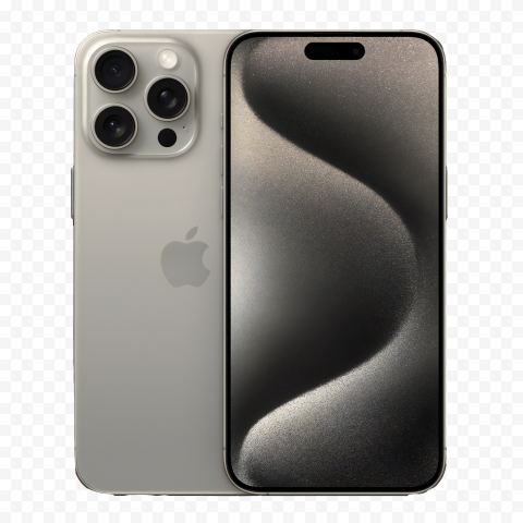 Free download | HD PNG apple iphone 15 pro max natural titanium front back view hd png - Image ...