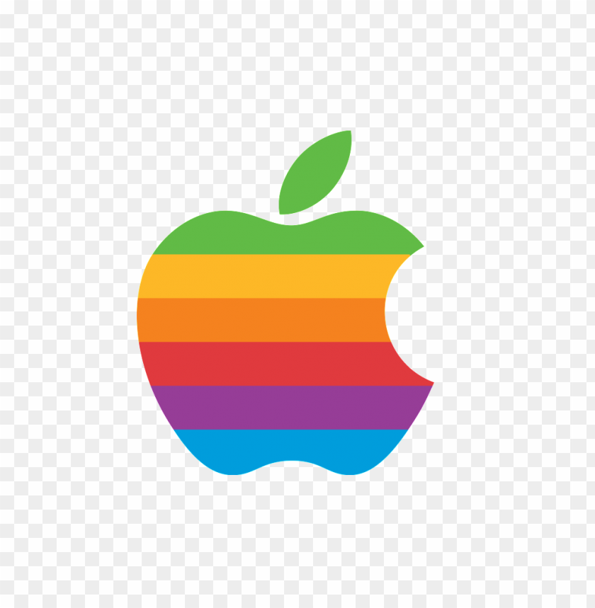 Free download | HD PNG apple logo with vintage color stripes | TOPpng