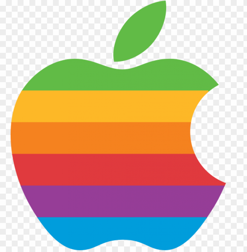 Free download | HD PNG retro apple logo with rainbow stripes | TOPpng