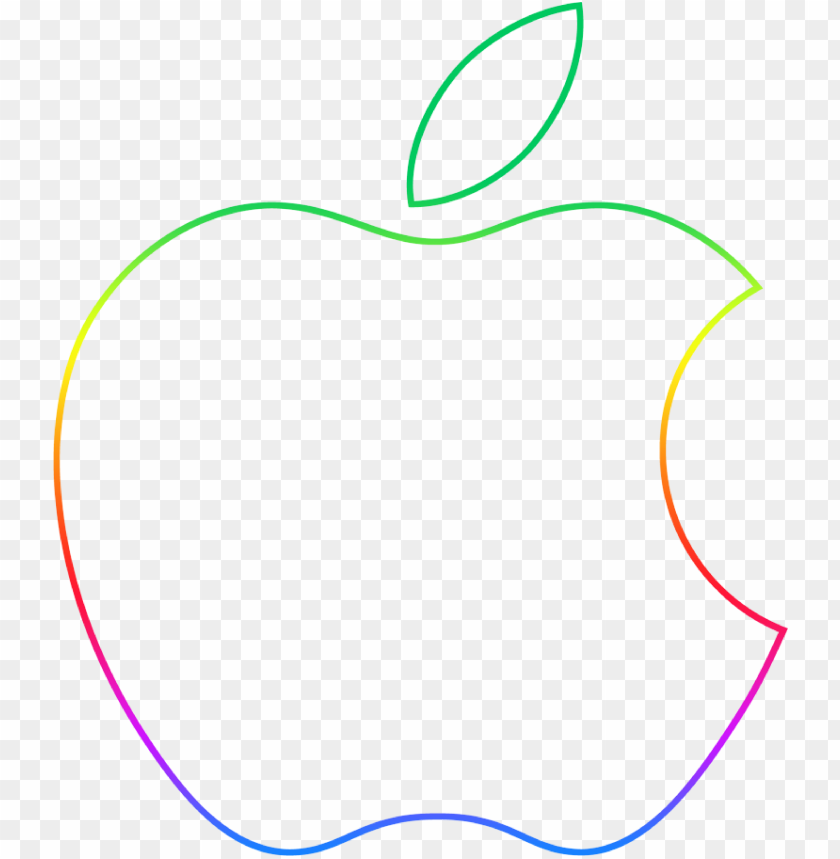 Free download | HD PNG apple outline logo in rainbow colors | TOPpng