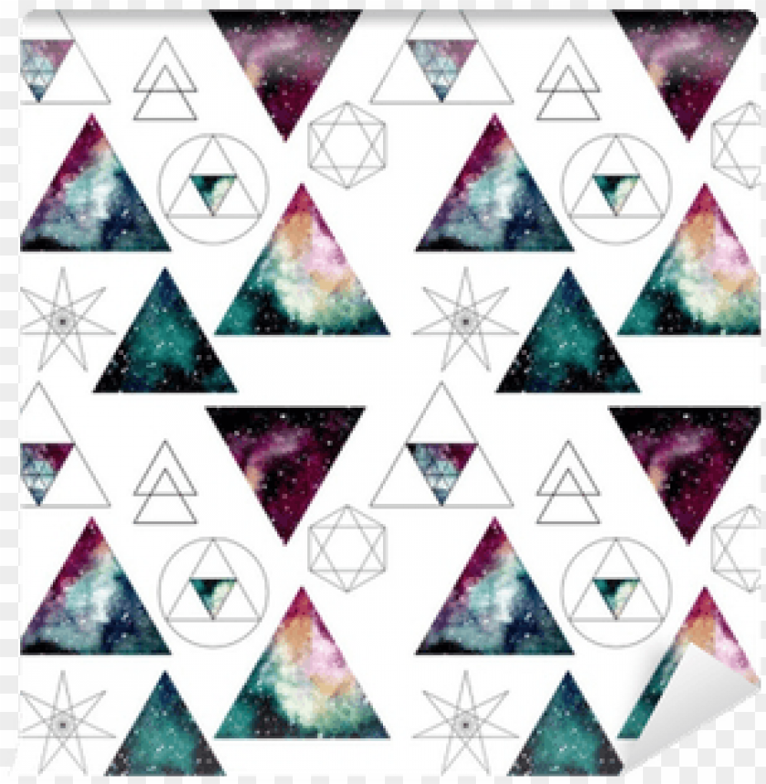 Free download | HD PNG attern with watercolor nebula in triangles and ...