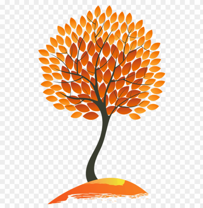 Free download | HD PNG PNG image of stylized orange autumn tree ...