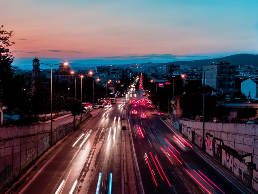 Free download | HD PNG avenue city movement evening lights long ...
