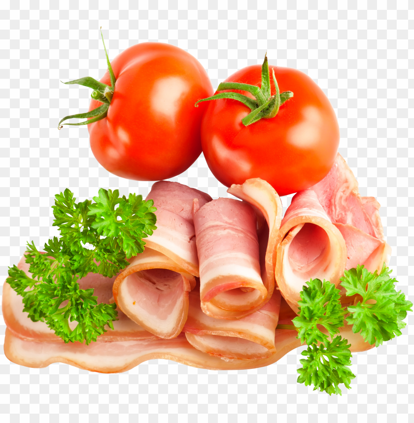 Free download | HD PNG bacon with fresh tomatoes and parsley - Image ID ...