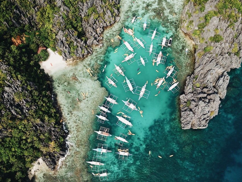 Free download | HD PNG bay aerial view boats shore rocks 4k wallpaper ...