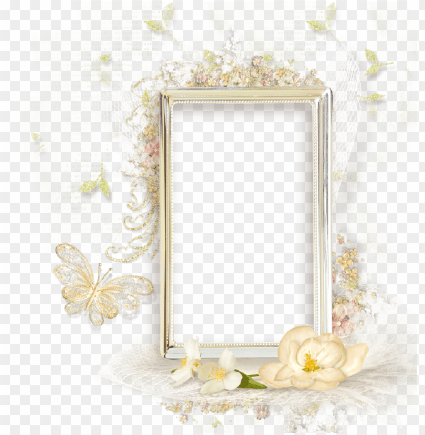 Free download | HD PNG beautiful cream transparent frame with flowers ...