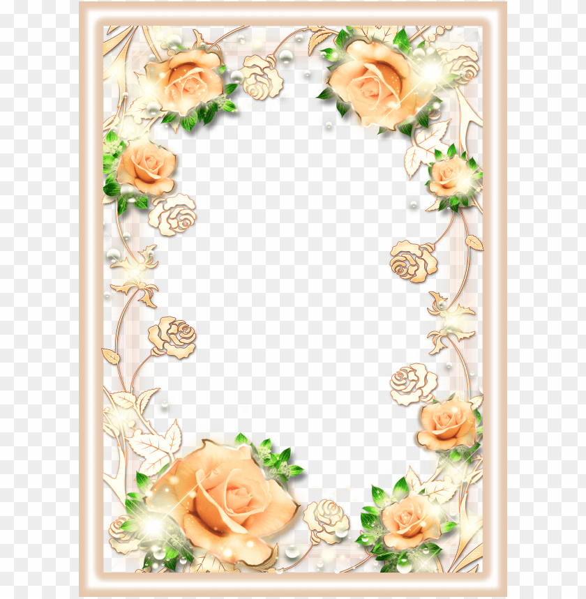 Free download | HD PNG beautiful delicate cream frame with roses ...
