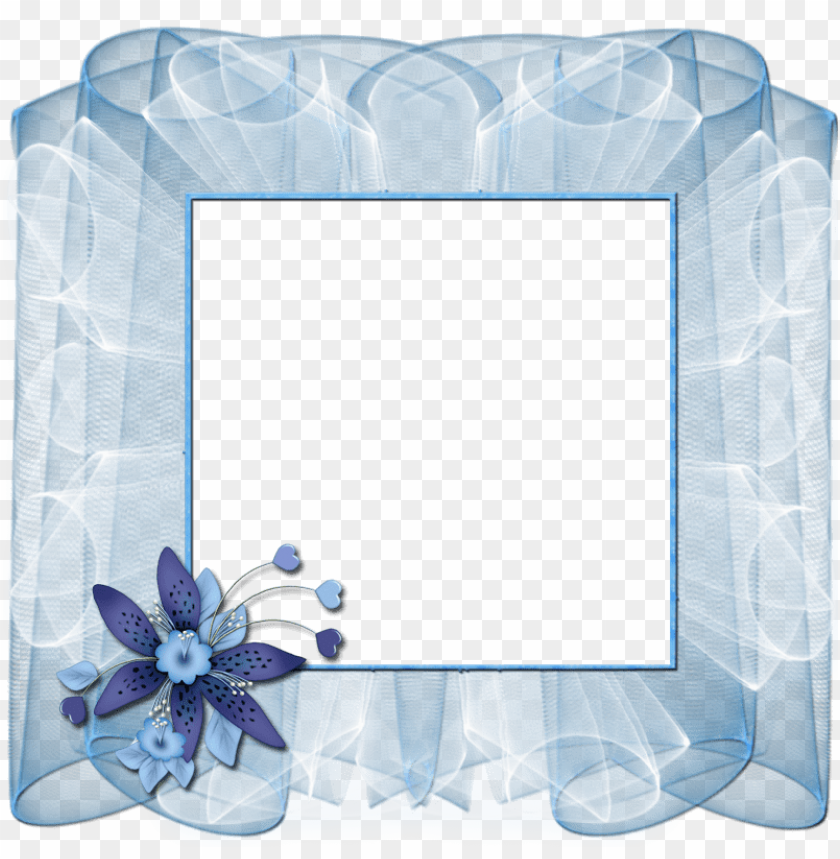 Free download | HD PNG beautiful transparent blue frame with flower ...