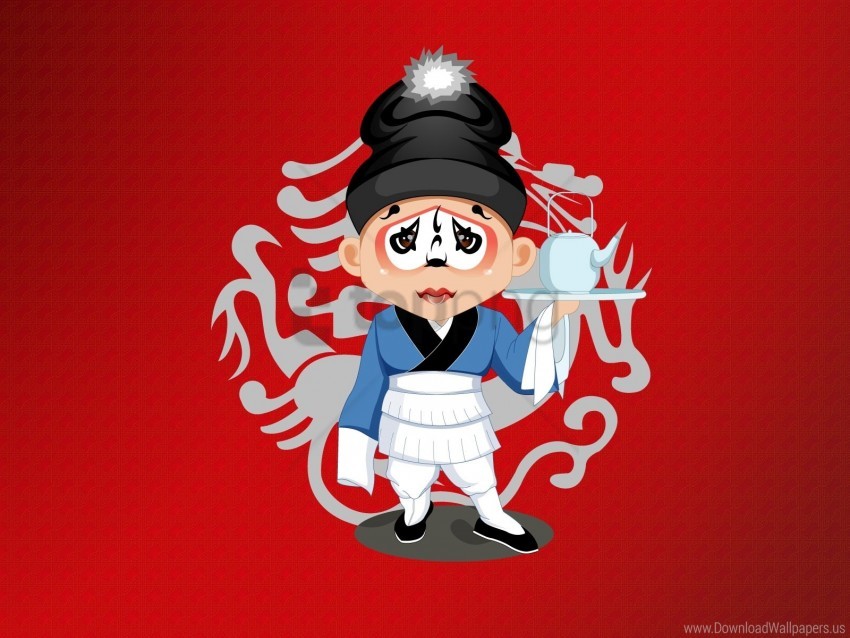 Free download | HD PNG beijing opera patterns suit tray waiter ...