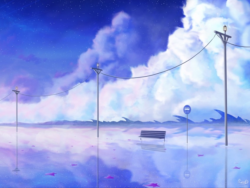 Free download | HD PNG bench clouds fabulous wires 4k wallpaper | TOPpng