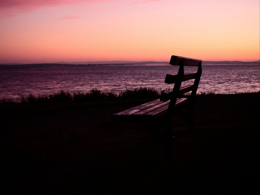 Free download | HD PNG bench sunset sea horizon melancholy loneliness ...