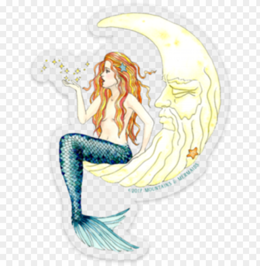 Free download | HD PNG big dipper mermaid in the moon sticker mermaid ...