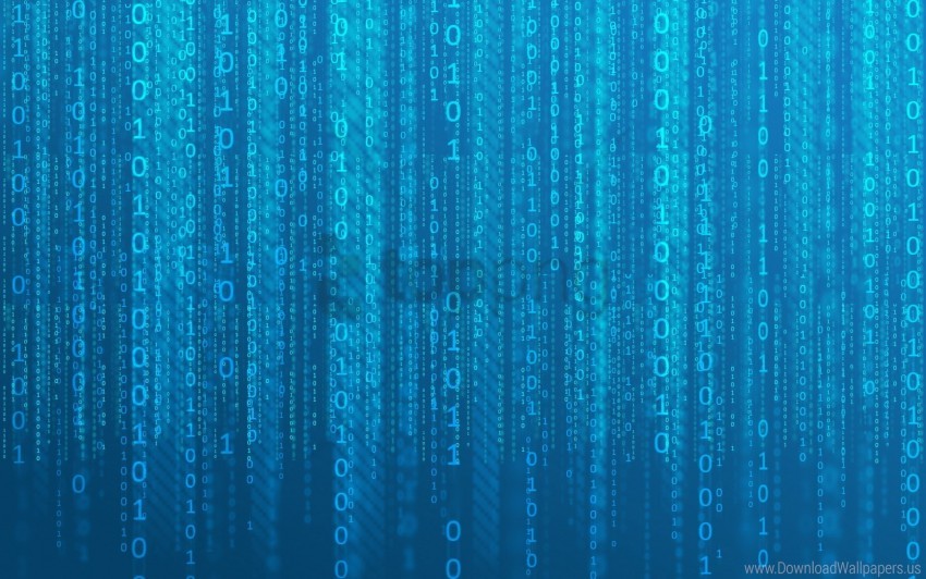 Blue Binary Wallpaper