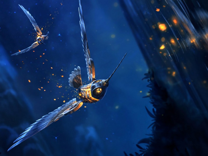 Free download | HD PNG bird fantastic flight glow art 4k wallpaper | TOPpng