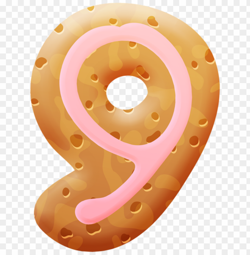 Free download | HD PNG number nine cookie with pink icing - Image ID ...