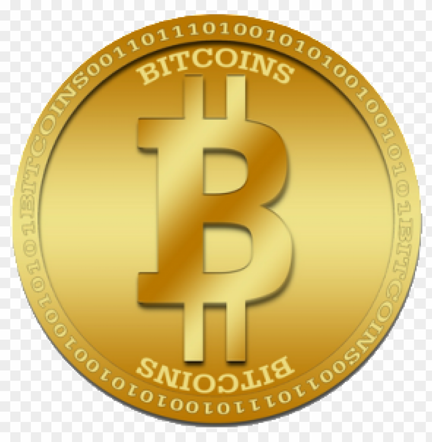 Free download | HD PNG classic bitcoin coin with blockchain text | TOPpng