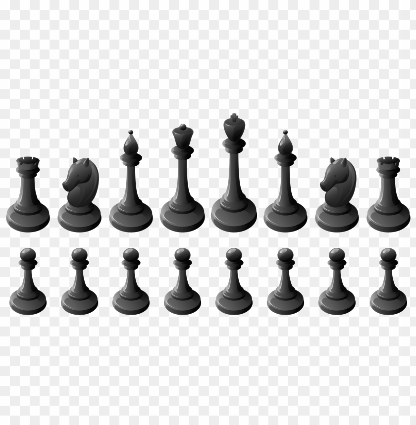 Free download | HD PNG full set of black chess pieces vector clipart ...