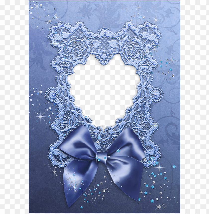 Free download | HD PNG blue bow and heart transparent frame background ...
