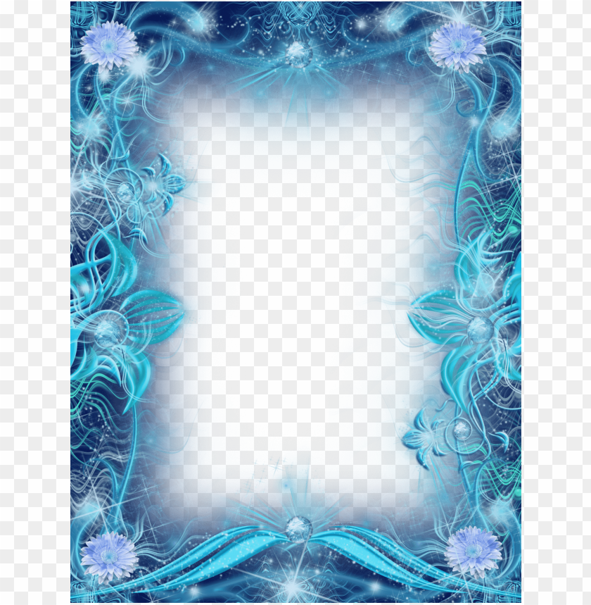 Free download | HD PNG blue transparent photo frame with flowers ...