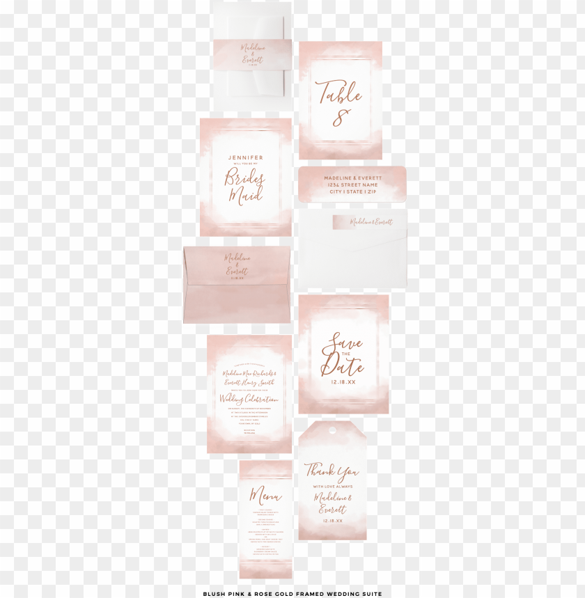 Free download | HD PNG blush pink rose gold framed wedding suite with ...