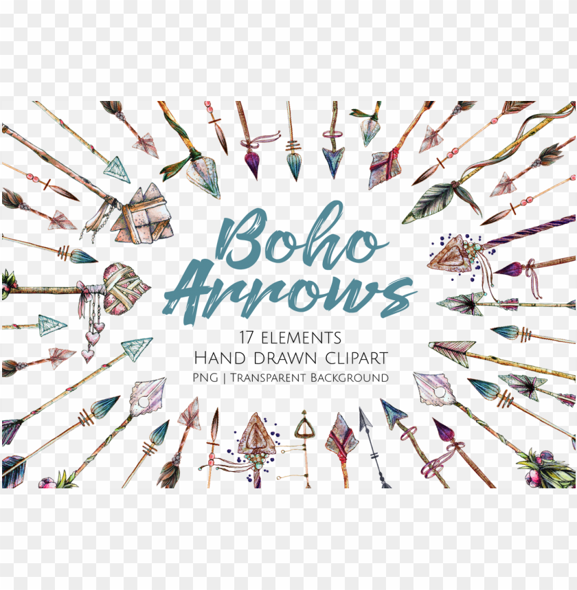 Free download | HD PNG boho arrows hand drawn clipart set by ...