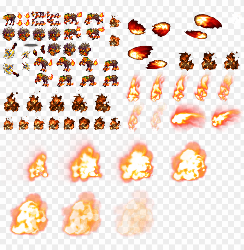 Free download | HD PNG brave frontier fire sprite sheets pixelated fire ...