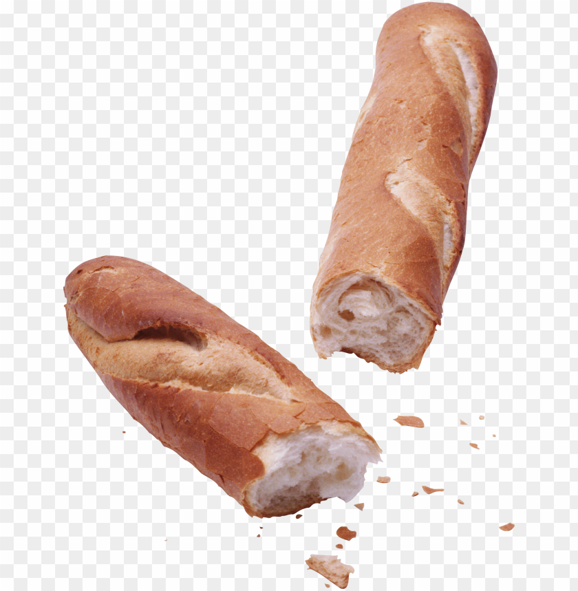 Free download | HD PNG two baguette pieces with crumbs - Image ID ...
