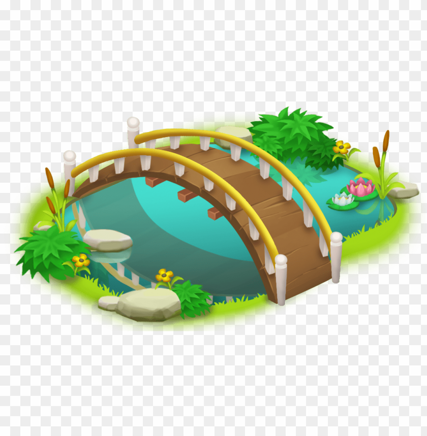Free download | HD PNG garden bridge and pond vector clipart png photo ...